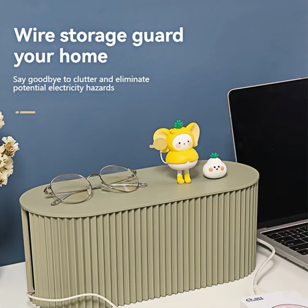 Cable Organizer Box Power Strip Storage Wire Management Box Desk Cord ...
