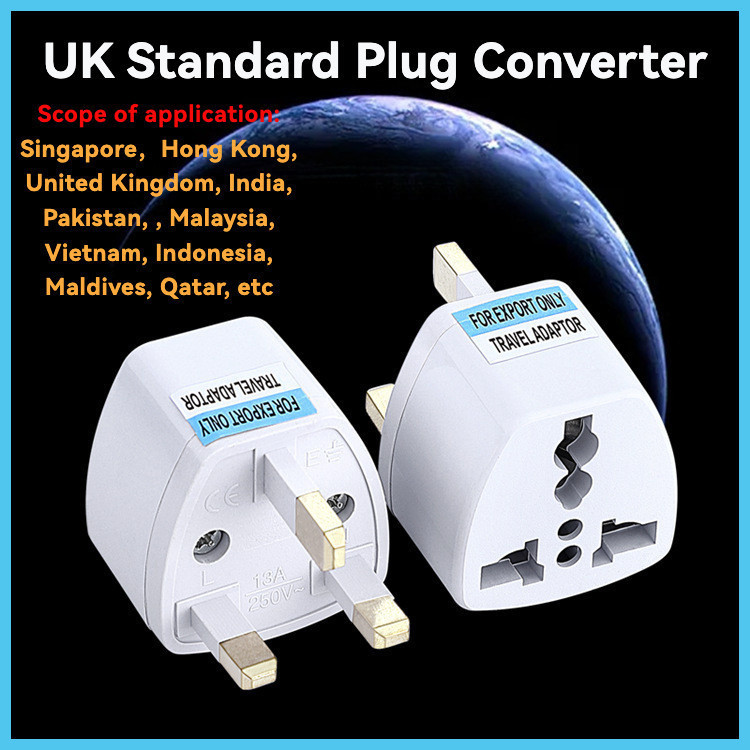 UK/SG 3 Pin Plug Converter British Version Travel Converter Charger ...