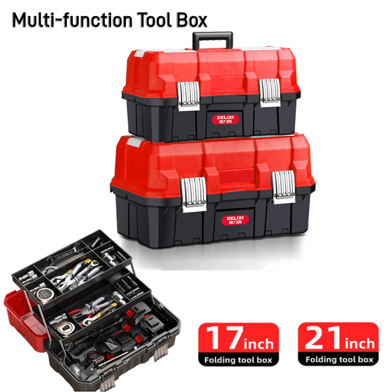 [SG stock]cherry™ 17-21 Inch Tool Box Organizer 3-Layer Fold Plastic Storage Toolbox | Shopee ...