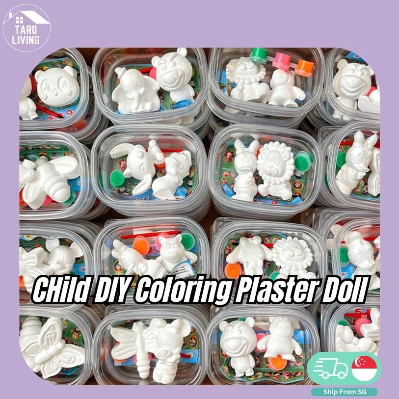 [SG Local] Child DIY Coloring Plaster Doll Painting Small Plaster Toy ...