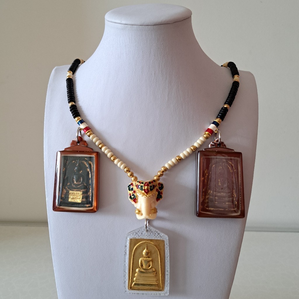 Thai Amulet Accessories: Premium Coconut Shell Resin Lonya Micron Gold ...