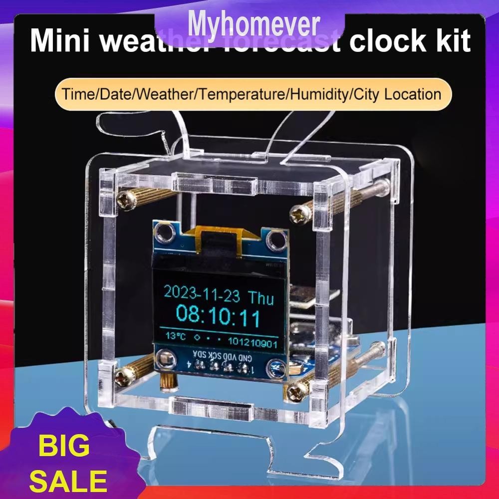 ESP8266 Electronic Kit OLED Display Mini Clock + Shell DIY Soldering ...