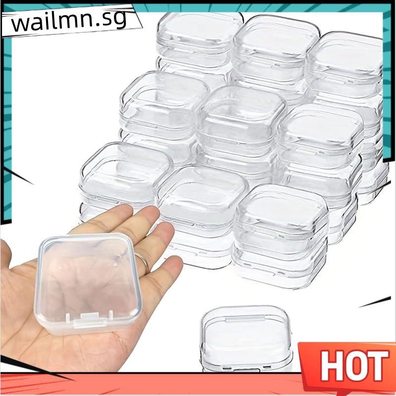 30 Packs Clear Small Plastic Containers Transparent Storage Box with ...