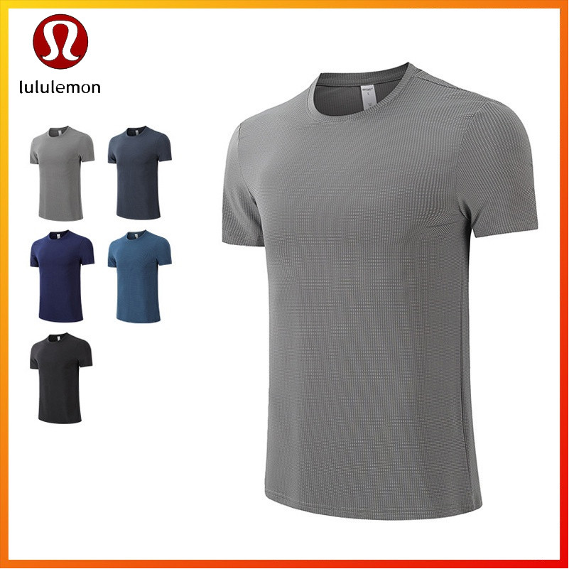 Lululemon slim-fit, quick-drying, elastic men's short-sleeved running ...