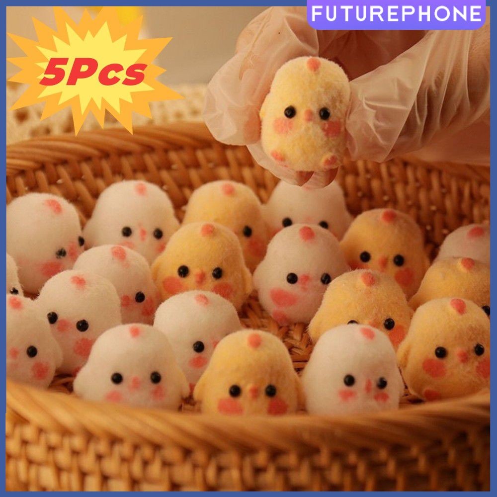 5pcs Miniature Chick Animal Relief Squeeze Toy Sticky Squishy Mini ...