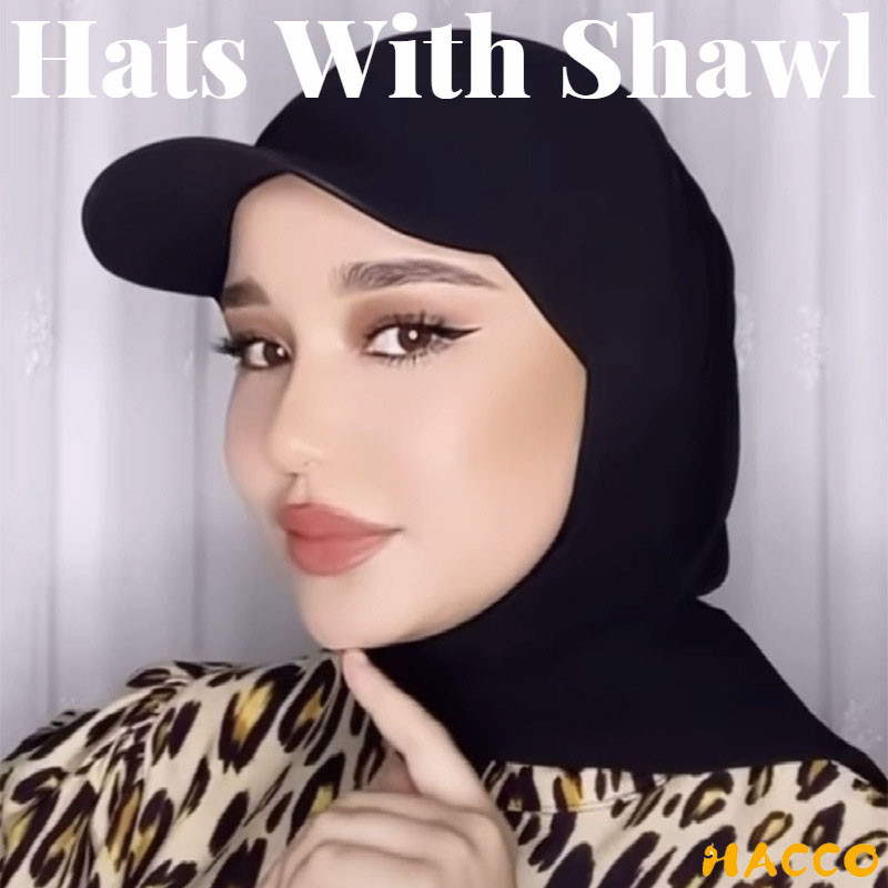 【SG】Cap With Shawl For Woman Muslim Sun Protection Headscarf Hats ...