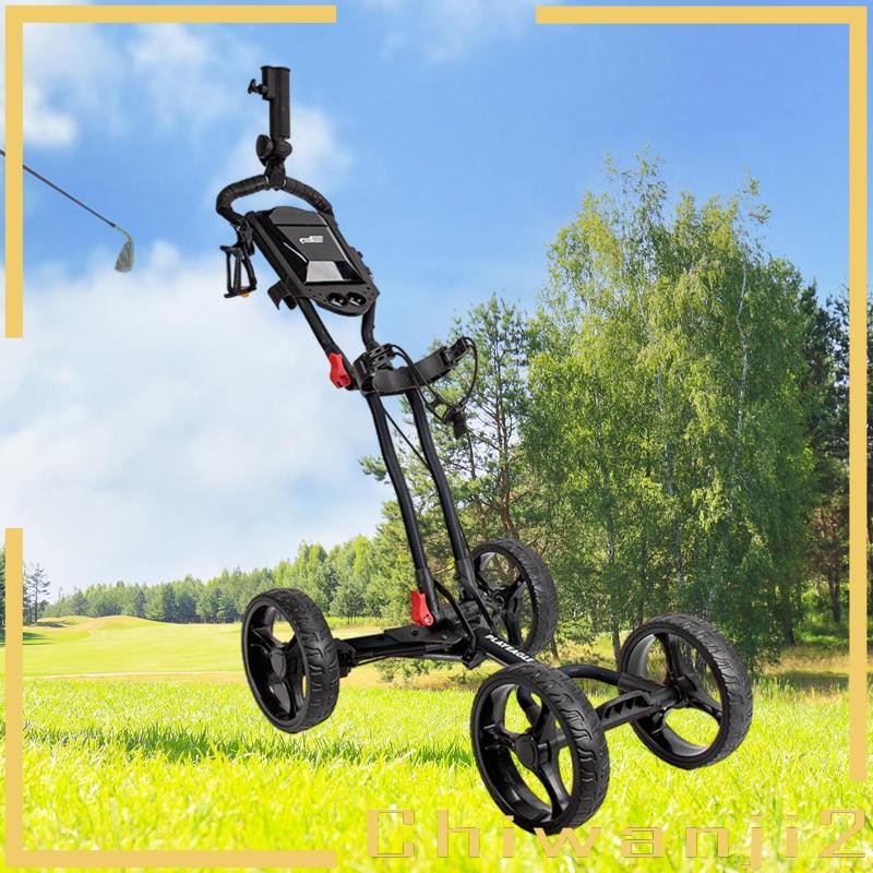 [Chiwanji2] Push Cart Adjustable Cup Holder Foldable 4 Wheel with Brake ...