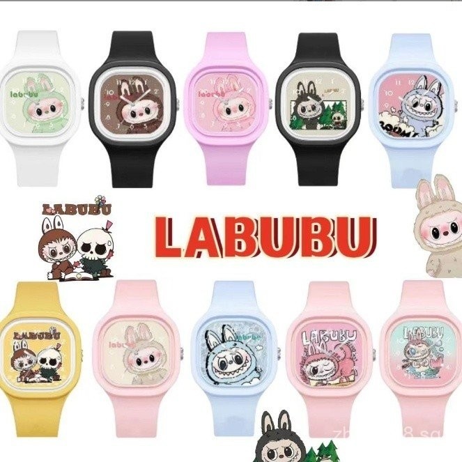 [94%Positive Rate]Square labubu Watch Silicone Quartz Student Labubu ...