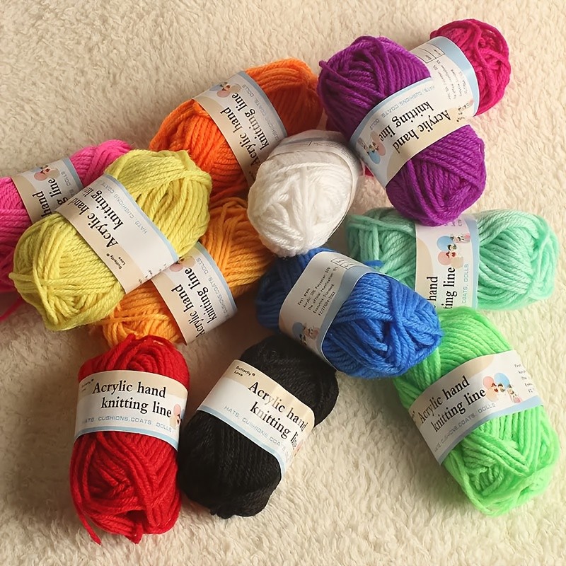 12 Pieces/set of Random Color Four Strand Yarn Crochet Knitting Color ...