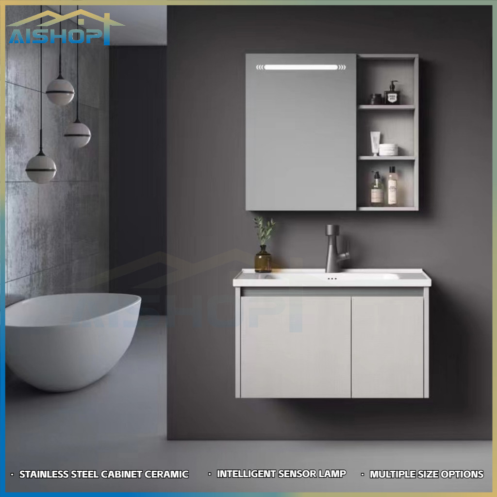 [SG Stock]SUS 304 Stainless Steel Smart Bathroom Vanity Cabinet ...