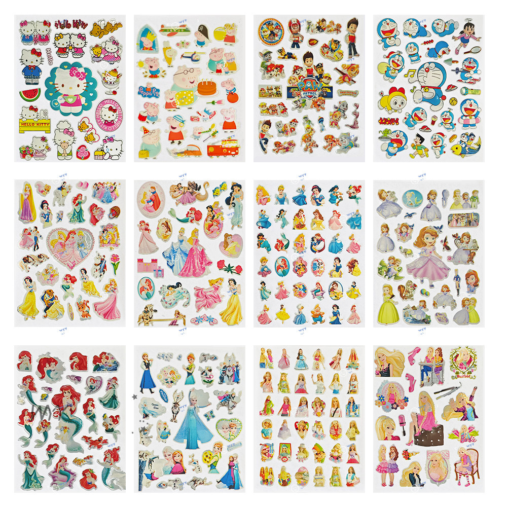 10sheets/set Cartoon Disney Princess/PAW Patrol/Doraemon/Peppa Pig ...