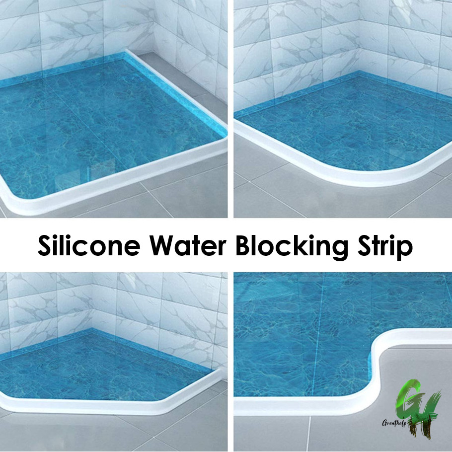 ⭐Water Blocking Strip ⭐ Water Retaining Strip Barrier Silicone Bathroom ...