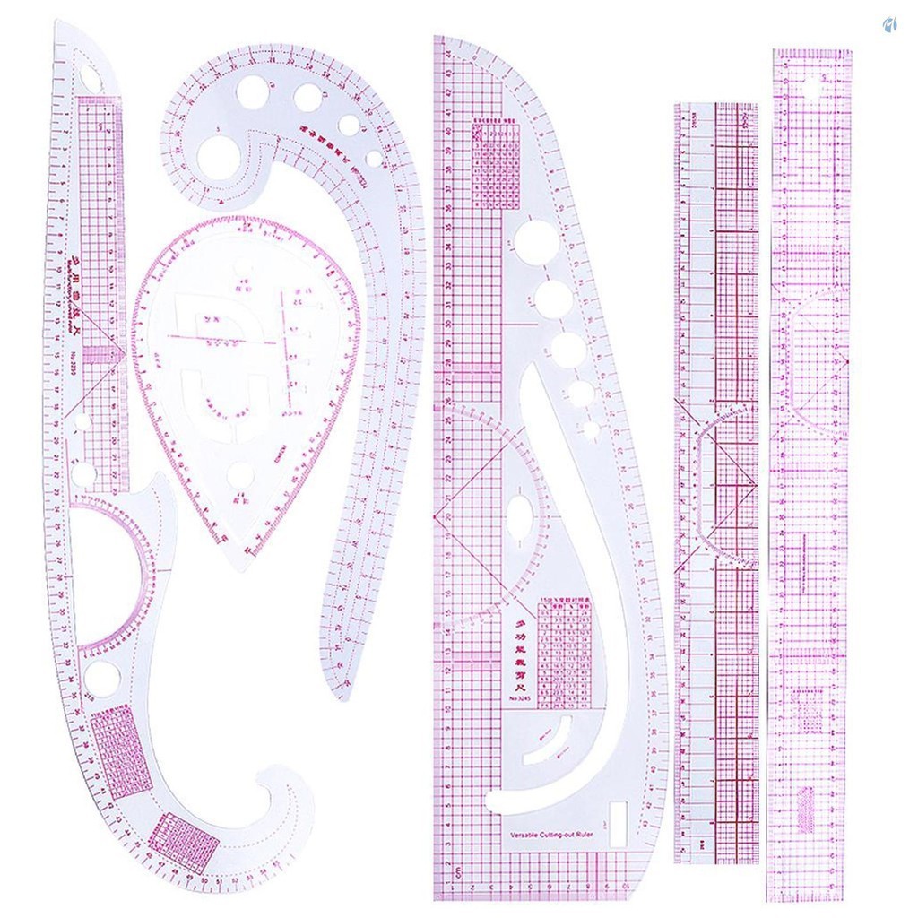 6PCS French Metric Ruler Clothing Fashion Ruler Curve Shaped Grading ...