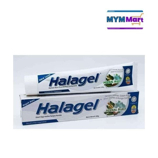 Halagel Herbal Toothpaste Miswak And Rock Salt Blue 200g | Shopee Singapore