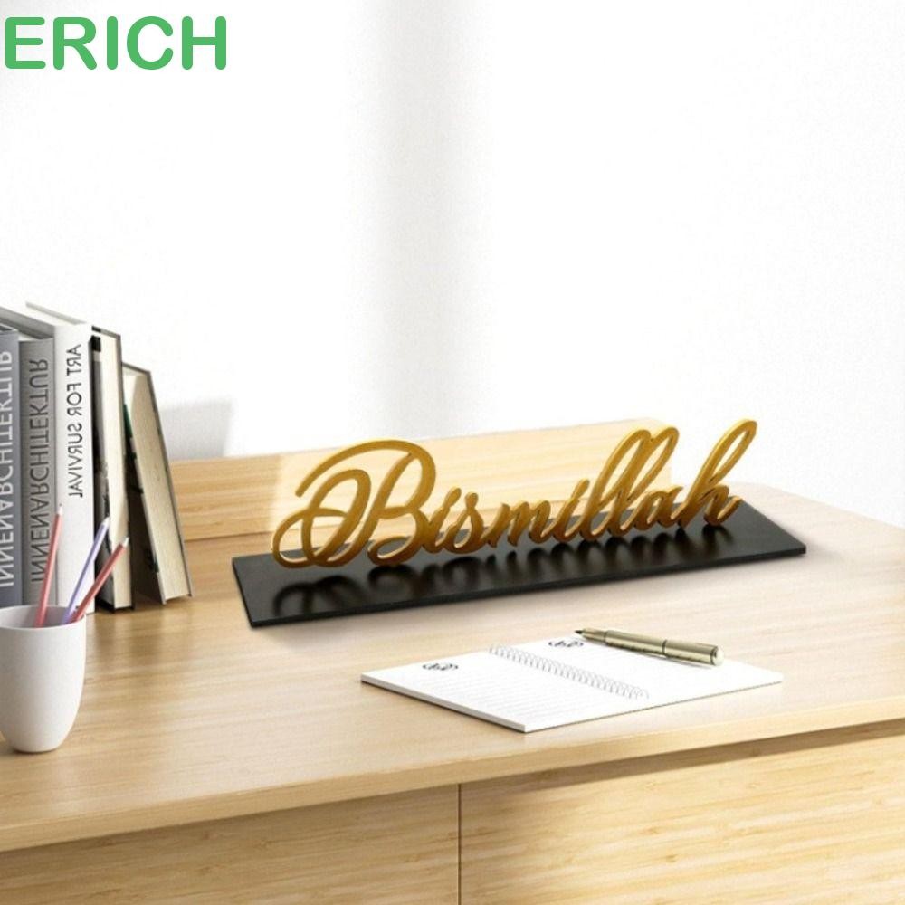 ERICH1 Bismillah Table Sign, Wooden Festival Eid Mubarak Ornament ...