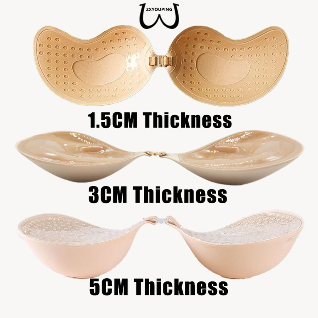 ZXYOUPING Thickened Strapless Push Up Bra ，Silicone Adhesive Bra，Nipple ...