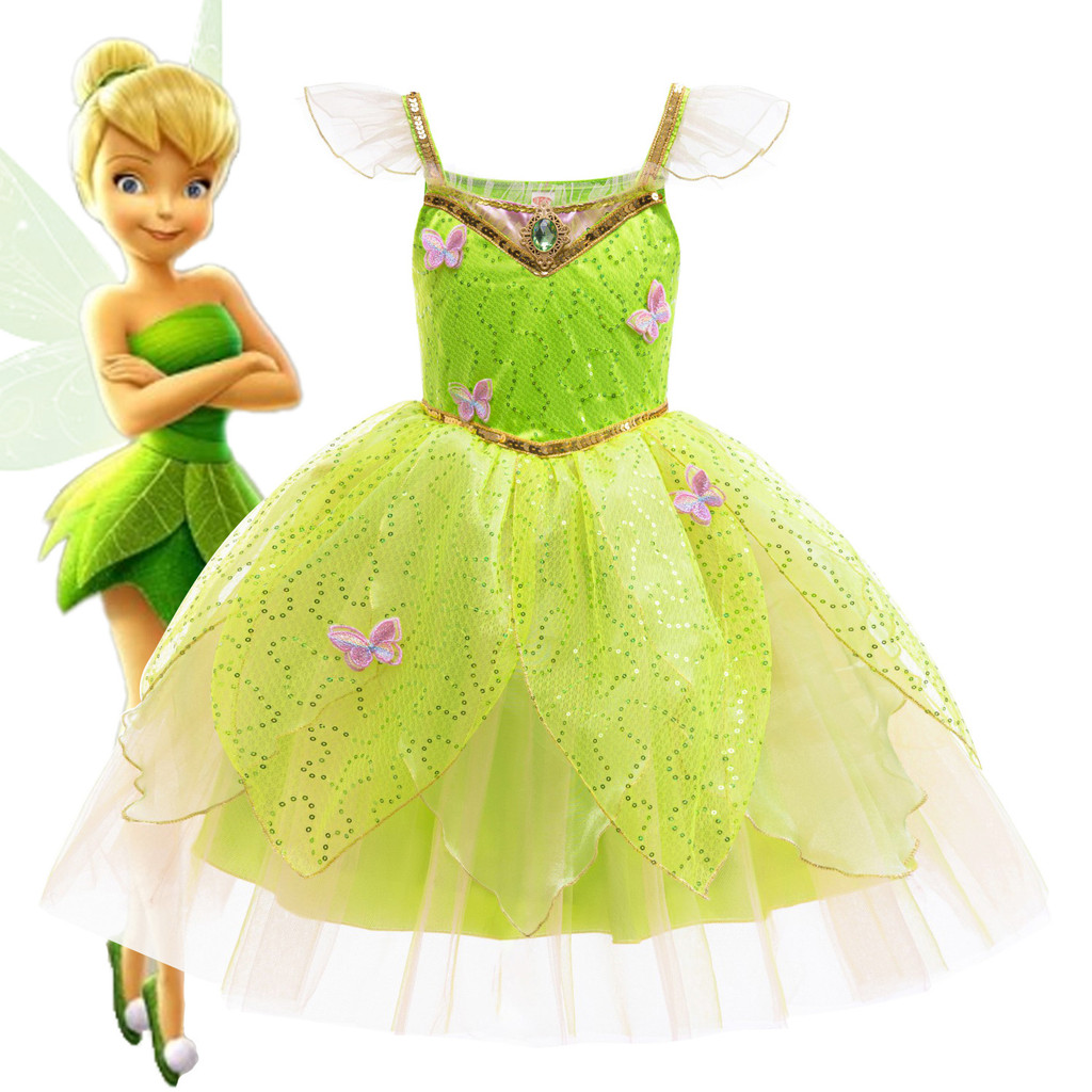 Elf Tinkerbell Tinkerbell Tinkerbell Girl Mori Frog Princess Dress ...