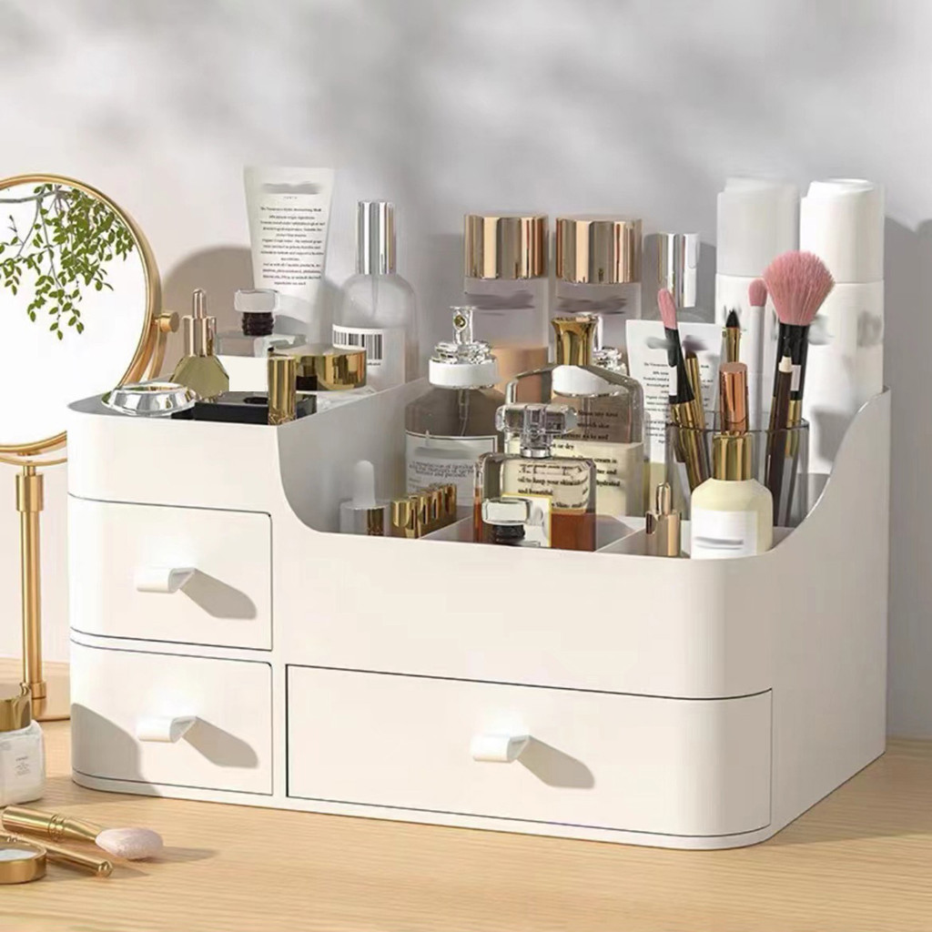 Household Large Size Desktop Plastic Skincare Organizer Drawer Style ...