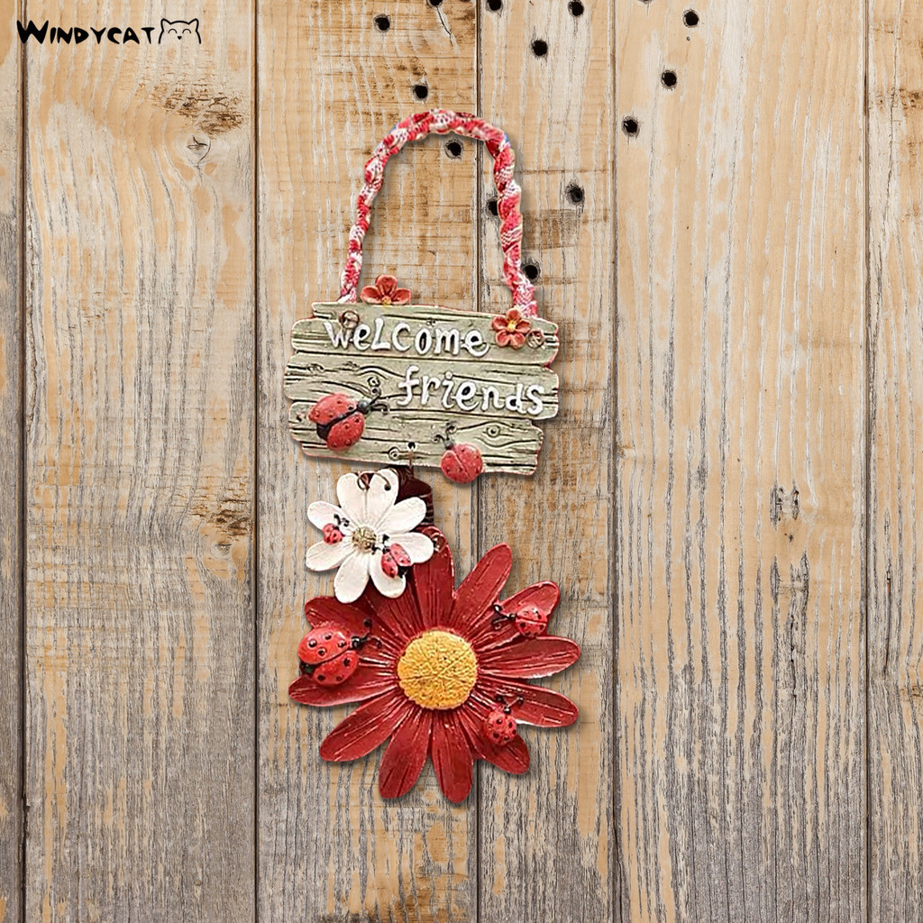 WINDYCAT Door Sign Adorable Appearance Reusable Resin Rustic Farmhouse ...