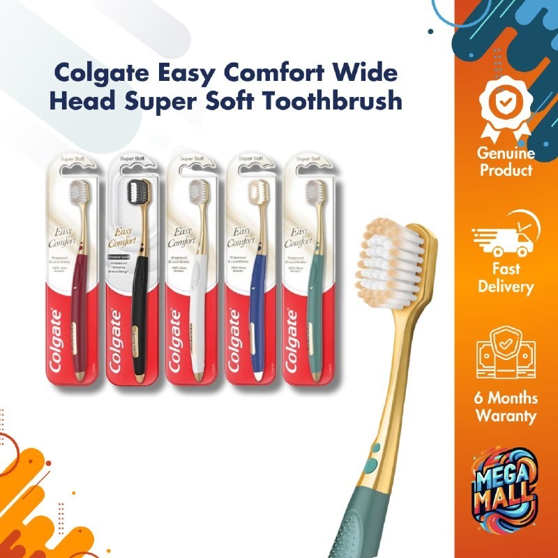 Colgate Easy Comfort Wide Head Super Soft Toothbrush 1pc Wider Reach ...