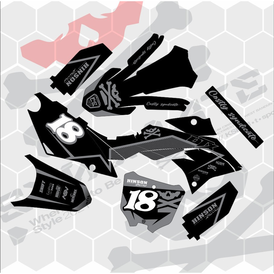 Decal/stickerd'tracker/ WR155/Gordon//CRF 150L /KLX BF full body Etc ...
