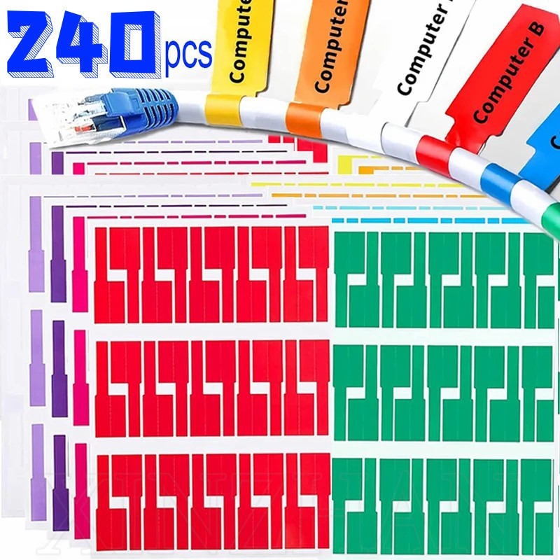 240Pcs Colorful Cord Label Stickers - Cable Tie Marking Tag - For Home ...
