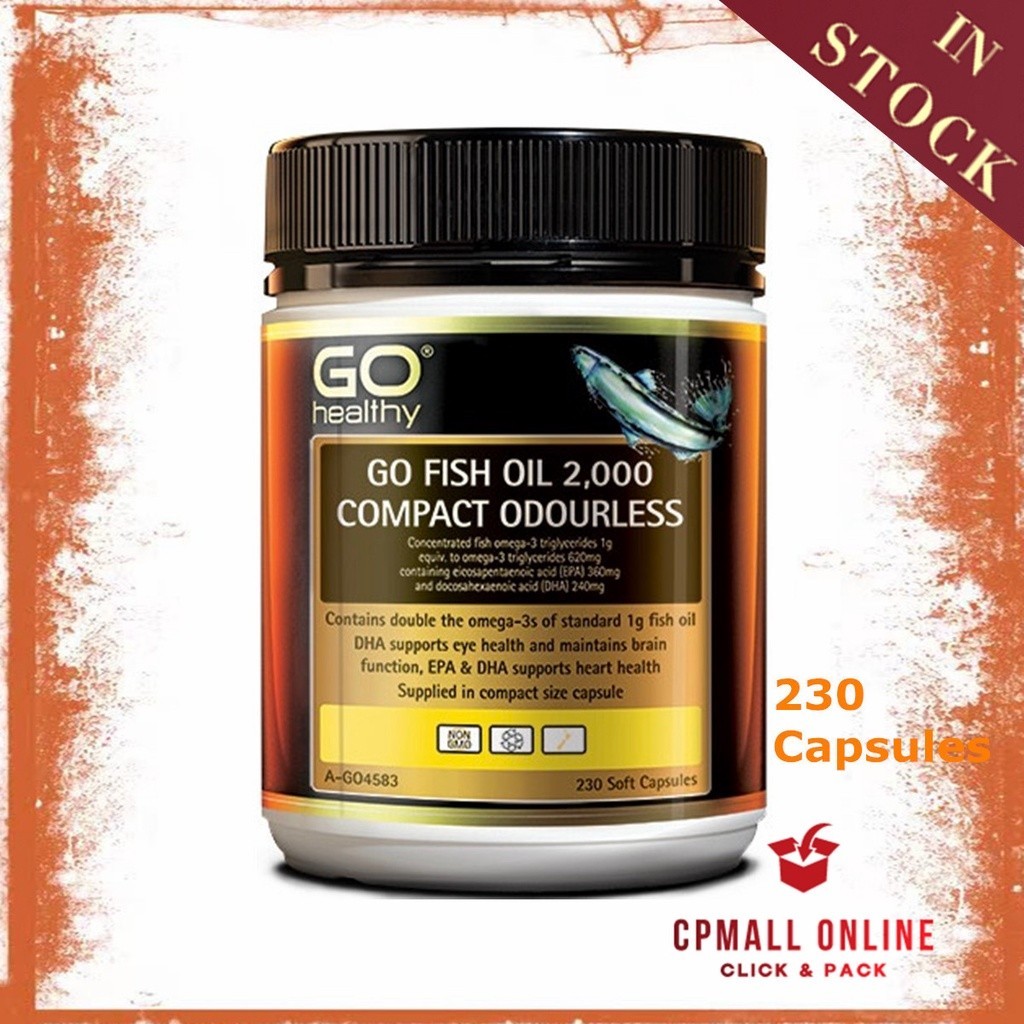 [Expiry Date: 07/2027] Go Healthy 无腥深海鱼油 Fish Oil Odourless 2000mg 230 ...
