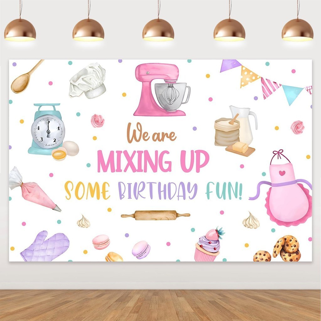 Jollyboom 5x3ft Baking Birthday Backdrop We Are Mixing Up Some Birthday ...