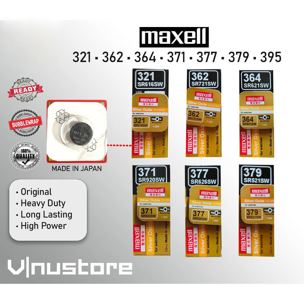 Ori • JAPAN • MAXELL Watch Battery Batteries Silver Oxide 1.55V SR44SW ...