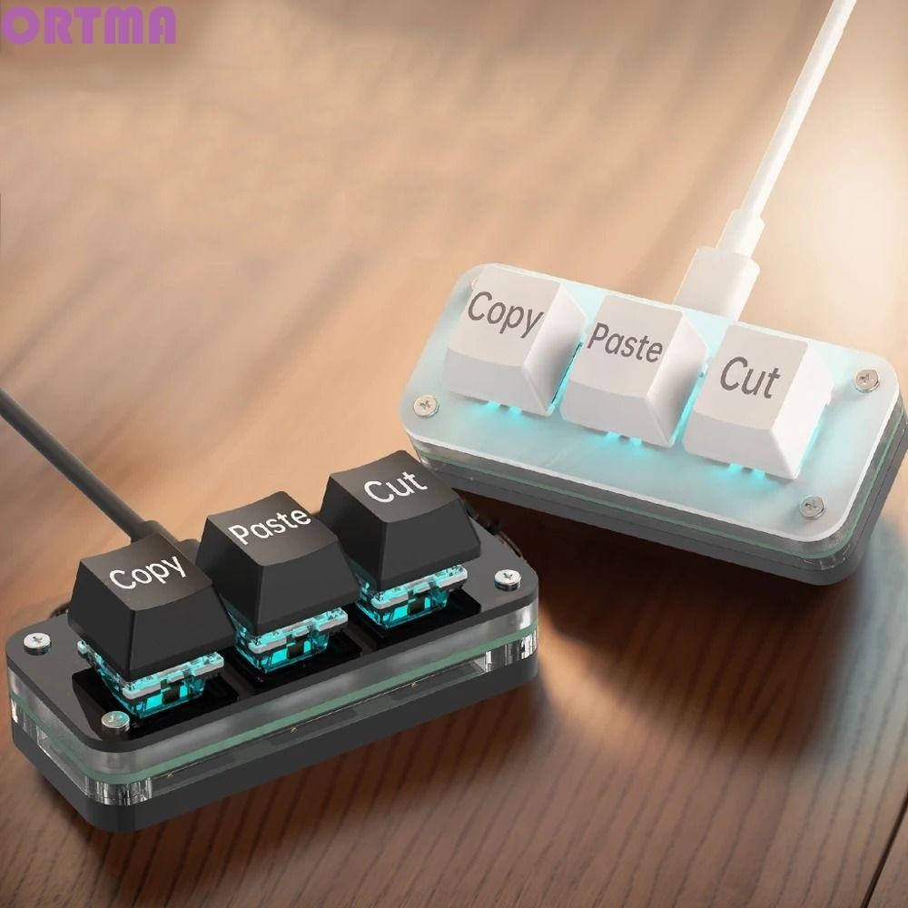 ORTMA Custom Mini 3 Key Keypad, Acrylic Mini Copy Paste Cut Keypad,|Keyboard Copy Paste Hot Swap ...
