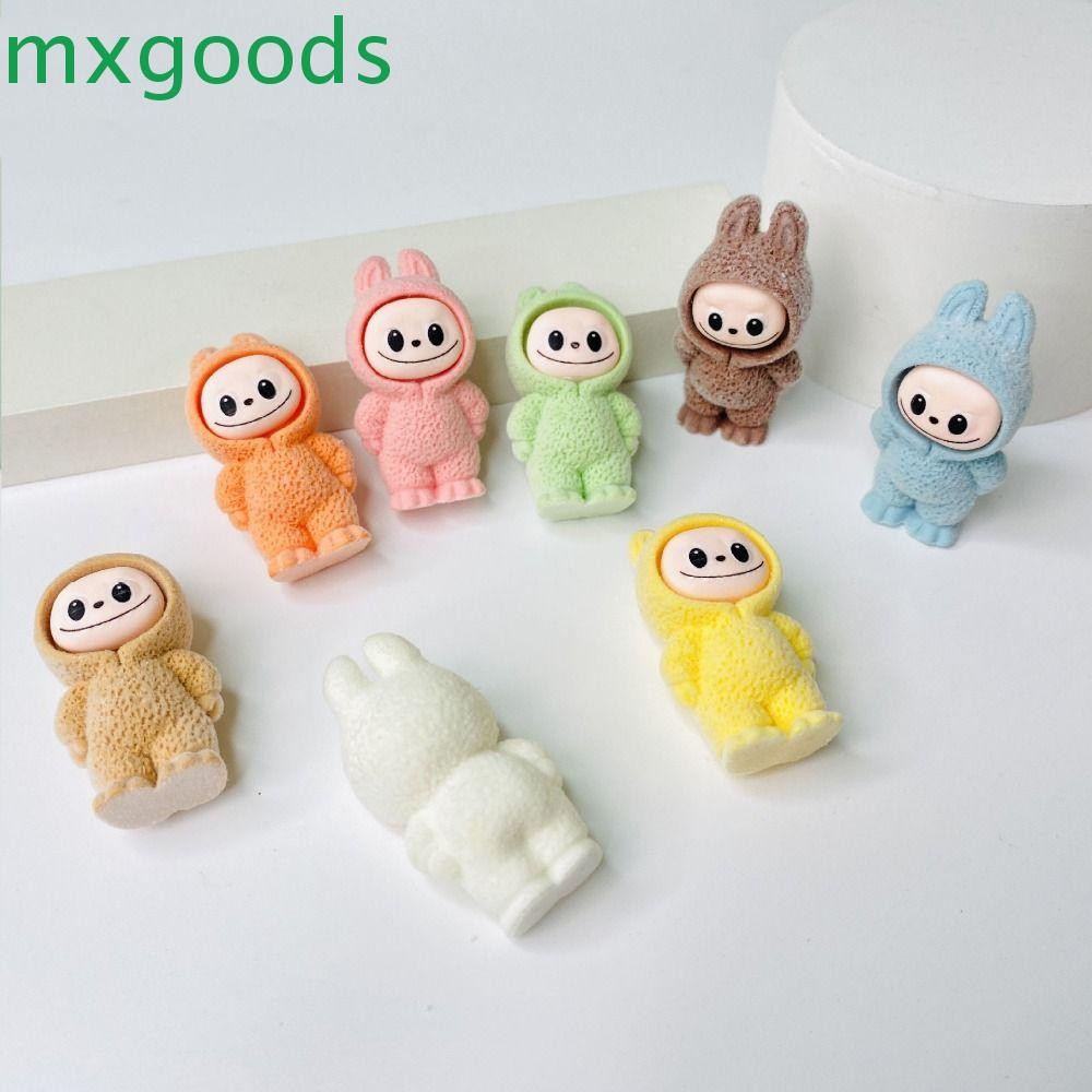 MXGOODS Flocking Labubu Dolls, Flocking 3D Cartoon Flocking Labubu Toy, Bag Pendant Cartoon ...