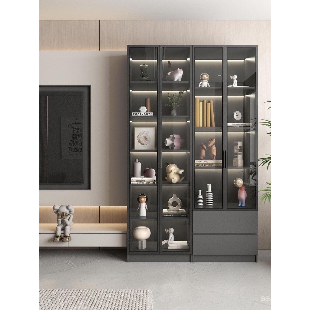 Living Room TV Cabinet Side Display Cabinet Glass Display Cabinet Home ...