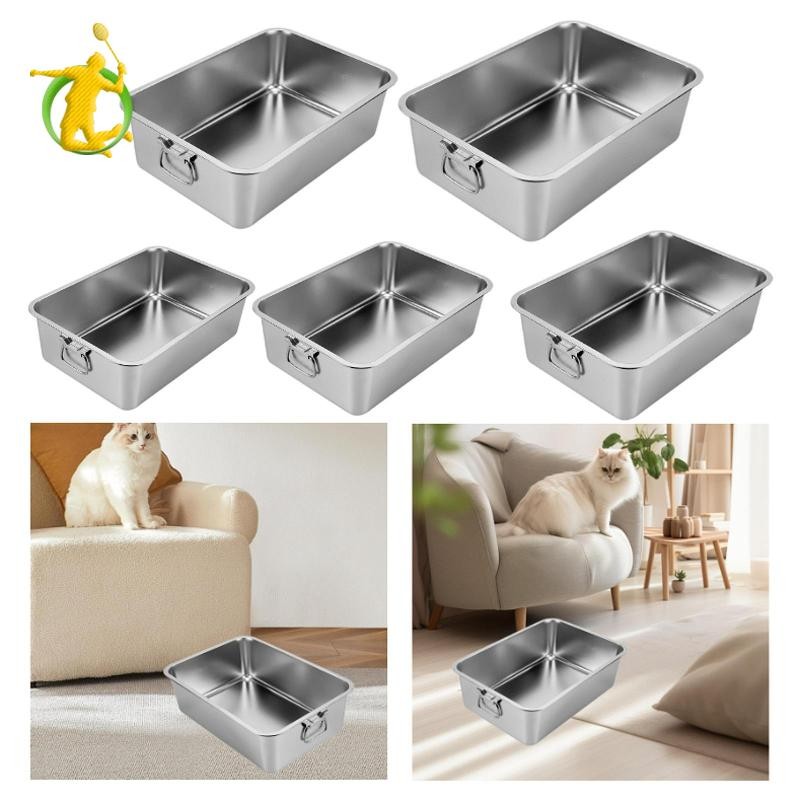 [Asiyy] Cat Cats Litter Container Anti Splashing High Side Cat Sand Box ...