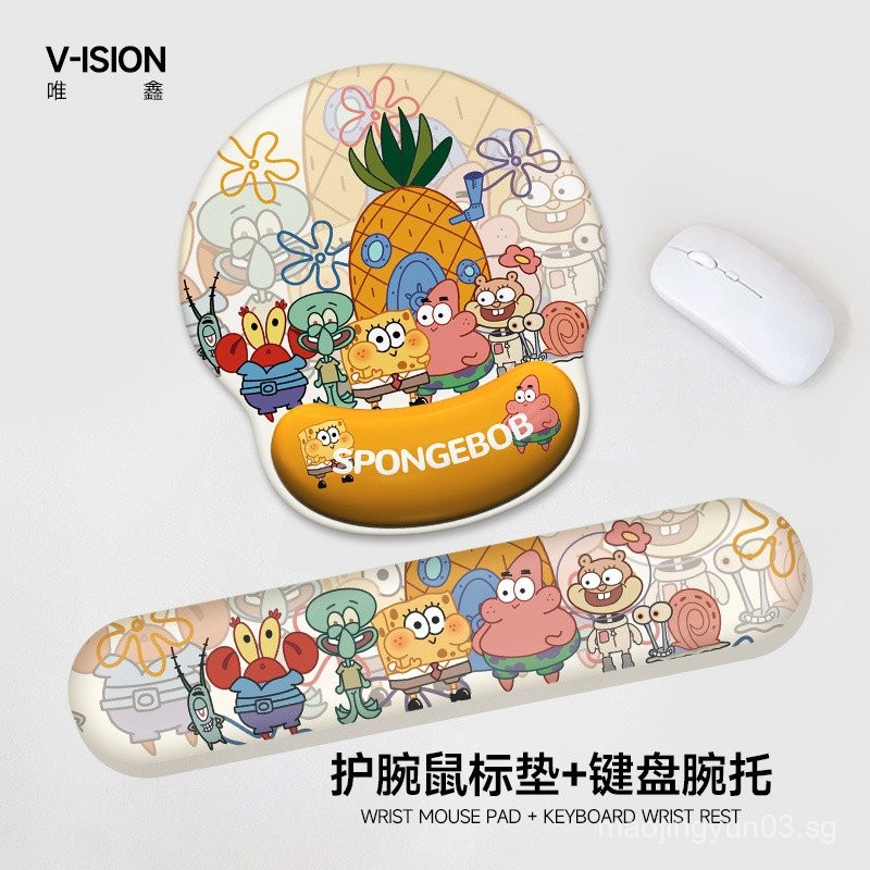 SpongeBob Mouse Pad Cartoon for Women and Men Wrist Rest Office Laptop ...