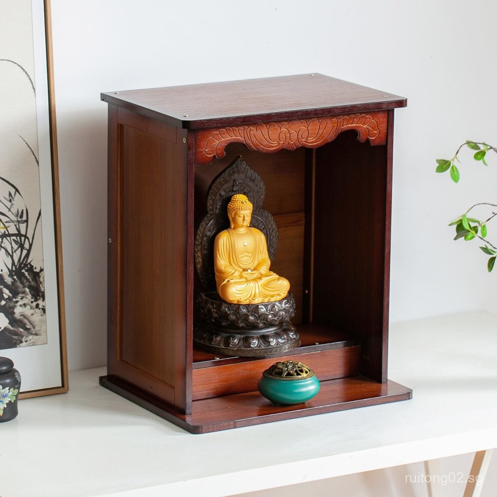 [96%Positive Rate]Bamboo Desktop Small Buddha Cabinet Buddha Stand God ...