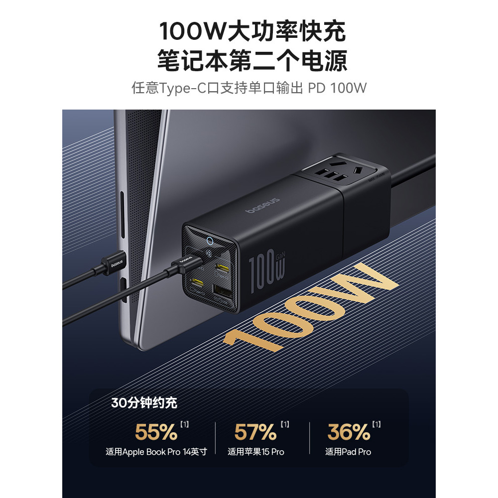 Baseus Desktop Multifunctional usb Charging Socket Panel100W Gallium ...