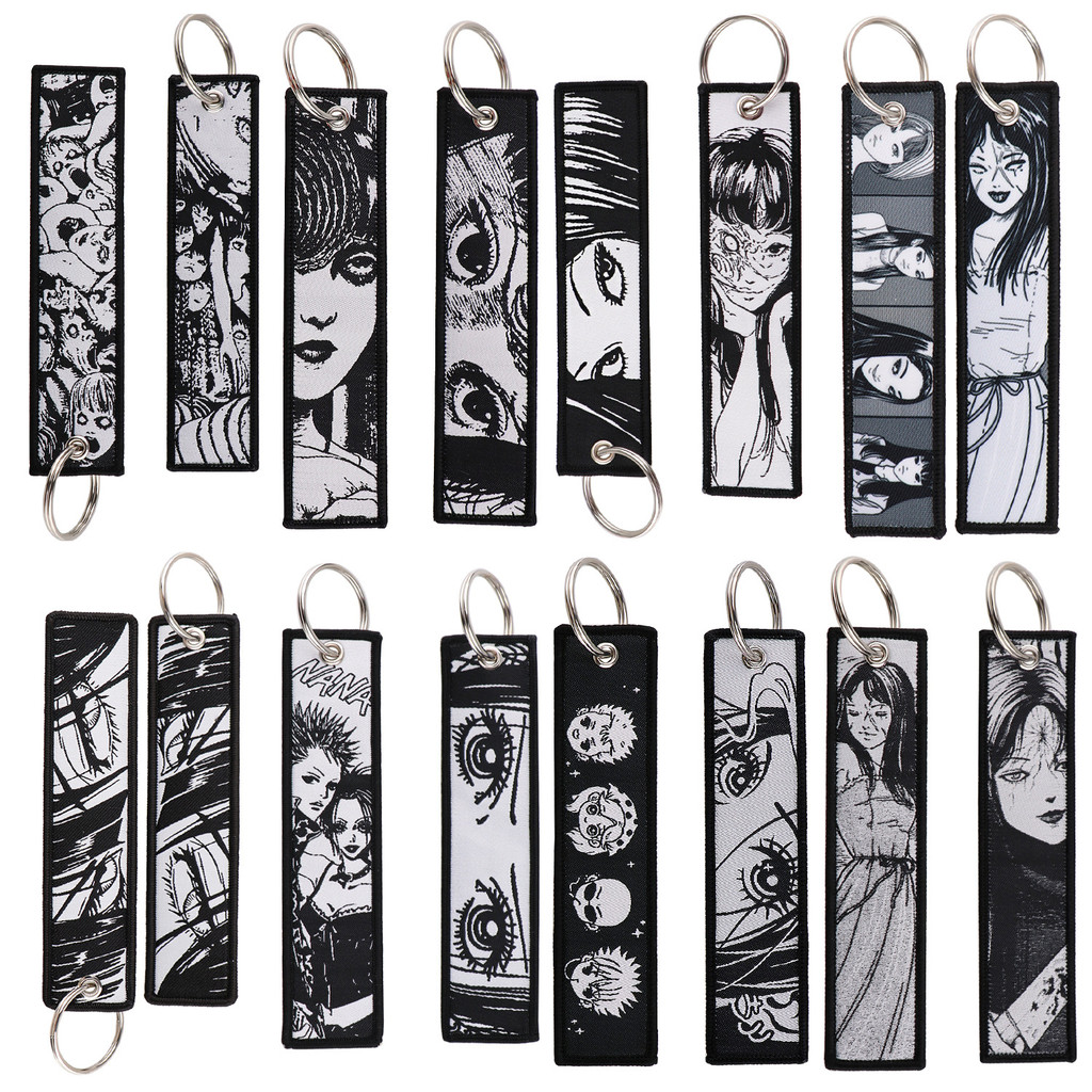 Japanese Anime tomie kawakami Embroidery Chaim Keychain Key Fobs Holder ...