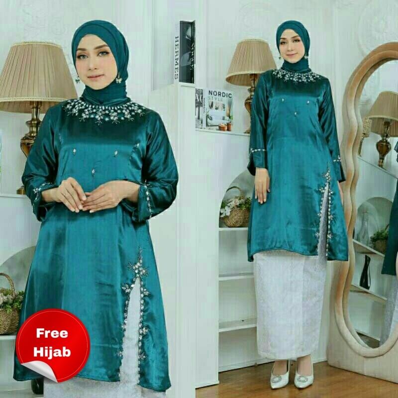 HAURA Latest Sequin Malay Bridal Baju Kurung Set Graduation Party ...