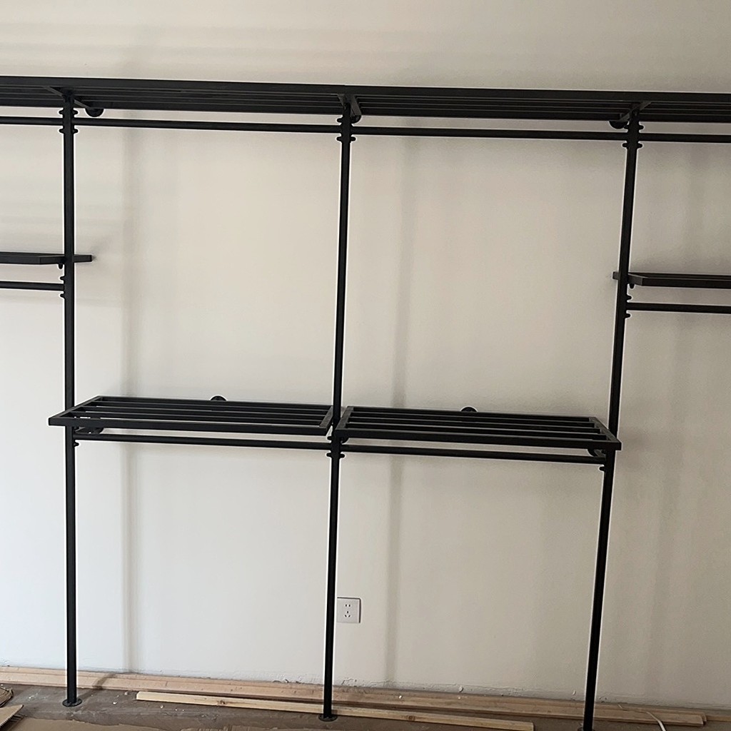 [48H Shipping] 674Metal Wardrobe Wall-Mounted Clothes Rack Open ...