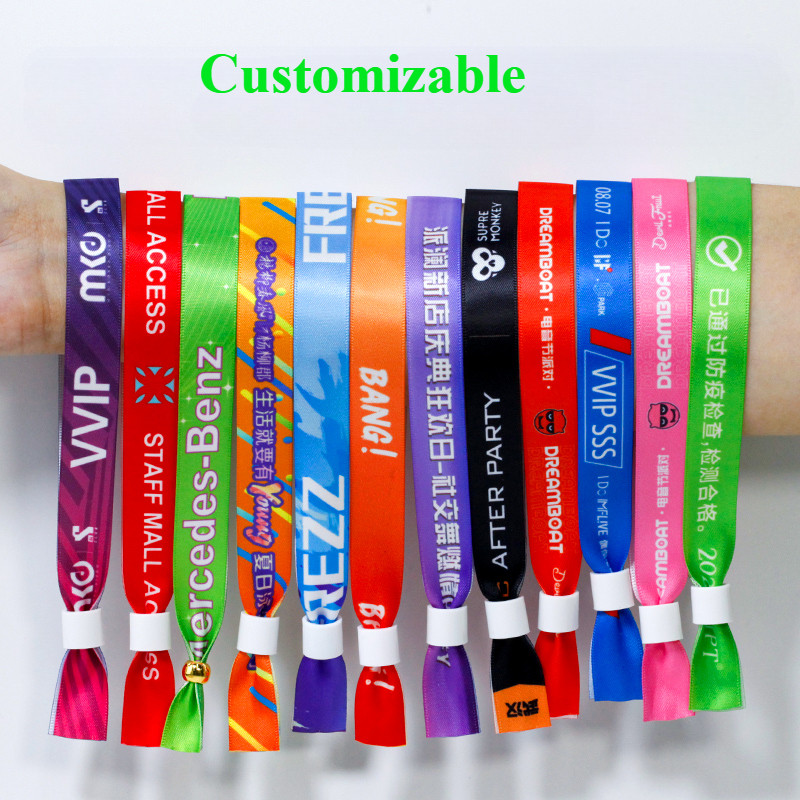 50/100pcs Custom Wristbands Fabric Event Wristbands Disposable ...