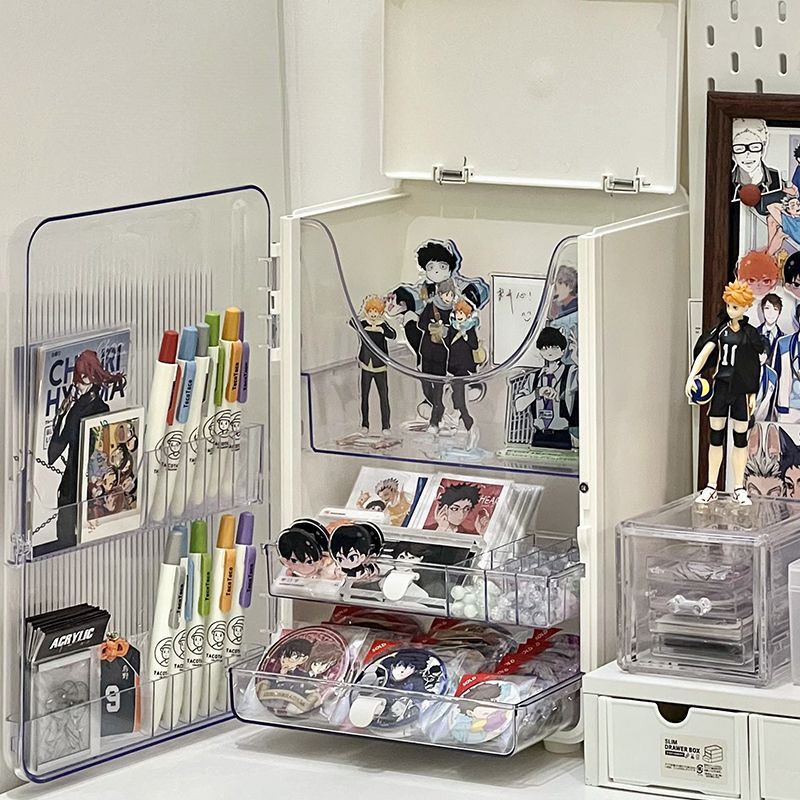 Desktop storage box Standing display cabinet Organizer Storage Rack ...