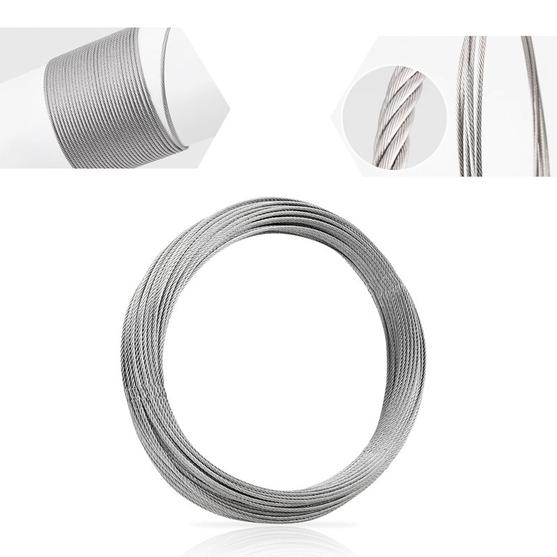 5m/10m stainlesss steel wire rope with a diameter of 7*7 structure soft ...