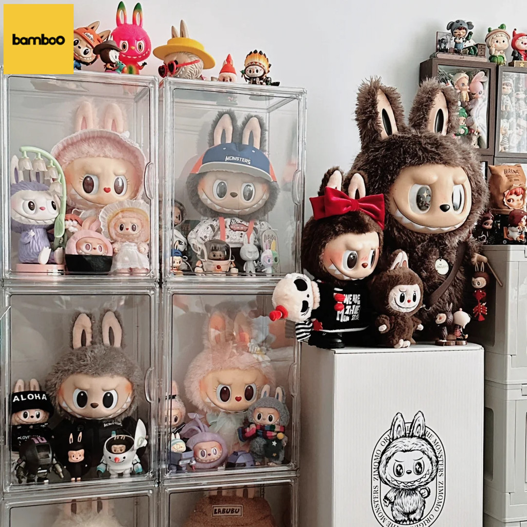 Display Box labubu Transparent Model Acrylic Storage Magnetic Door ...