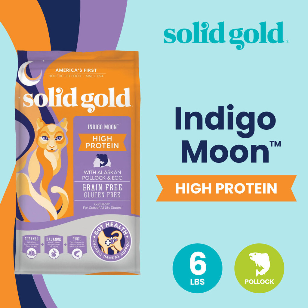 Solid Gold Cat Food Indigo Moon With Alaskan Pollock & Egg (Grain Free) - High Protein 6LB (EXP ...