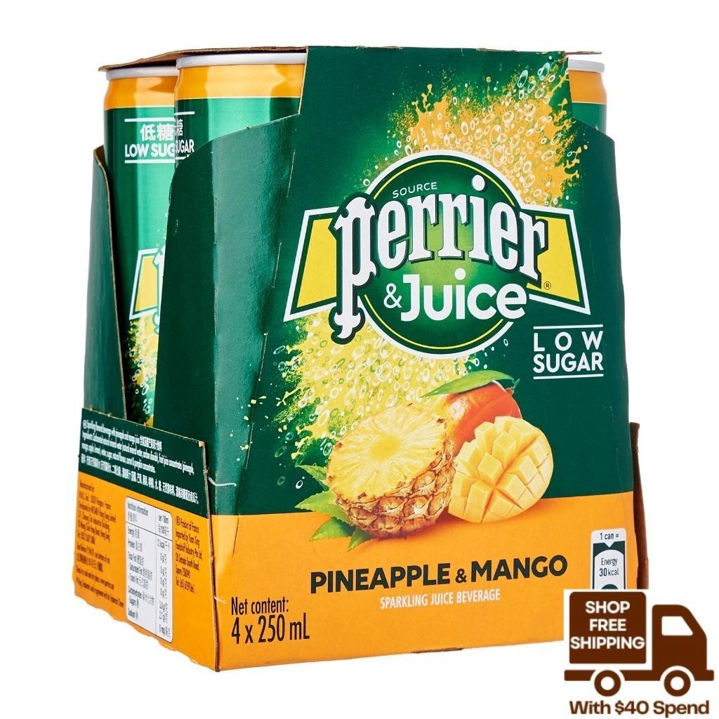 Perrier & Juice Pineapple & Mango Sparkling Juice (4 x 250ml) | Shopee ...