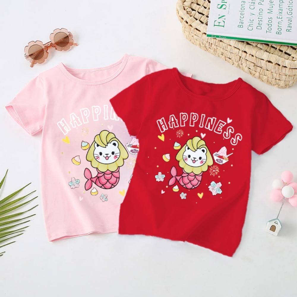 Singapore Merlion Printed NDP 2024 National Day Kids GIRLS Short Sleeve ...