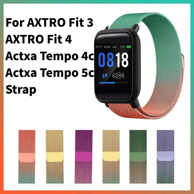 For AXTRO Fit 3/AXTRO Fit 4/Actxa Tempo 4c/Actxa Tempo 5c Strap Metal ...