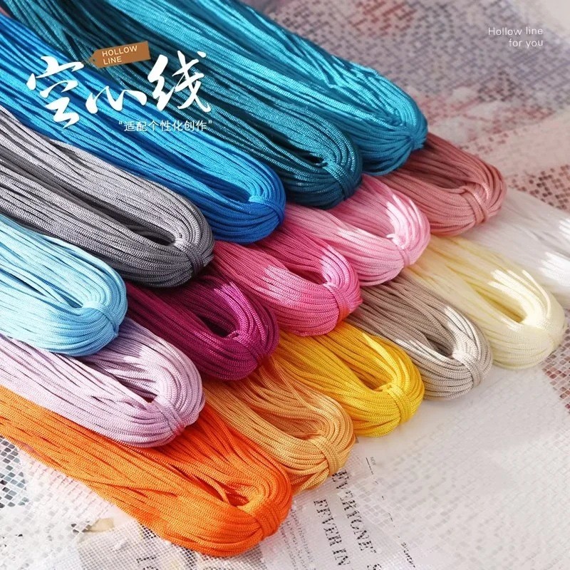 100g 2mm Nylon Cord Hollow Line Macrame Rope DIY Hand-Woven Bracelet ...