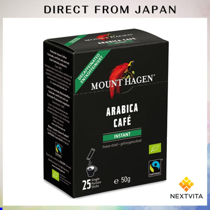 Mount Hagen Organic Fairtrade Decaffeinated Instant Coffee Stick 50g (2g×25P) Instant (Stick ...