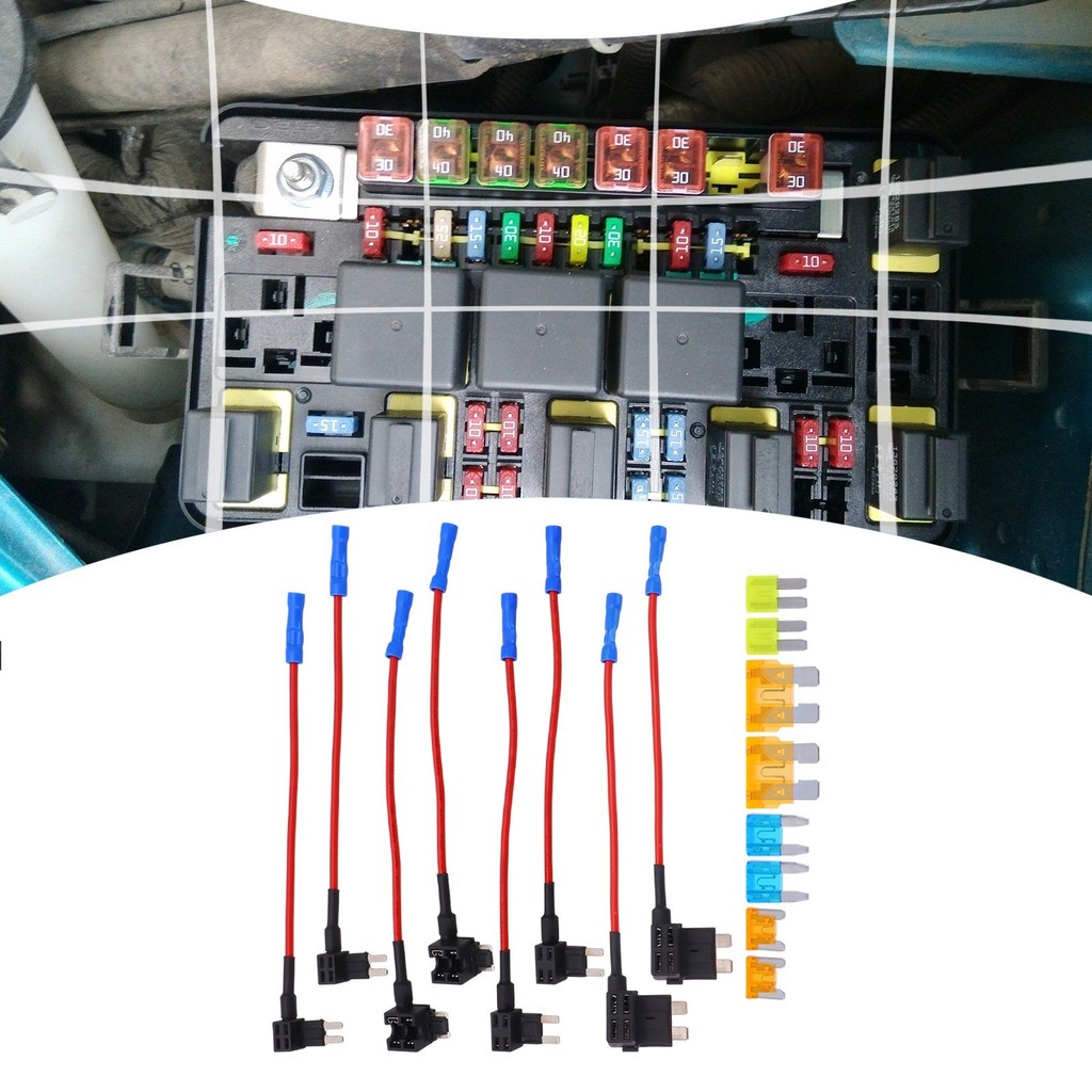 Fuse Taps Set 4 Types Fuses Circuit Adapter and Fuse Kit for Trucks ...